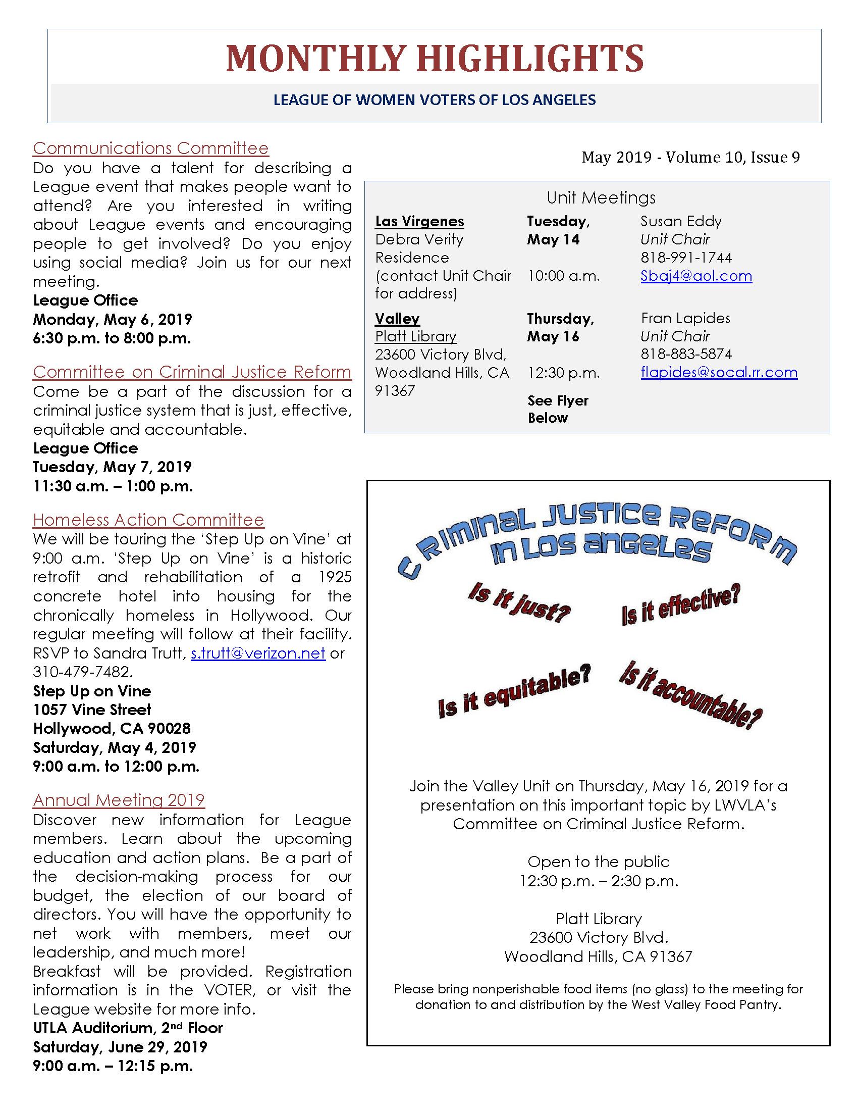 May - June VOTER Newsletter & Monthly Highlights for May | MyLO